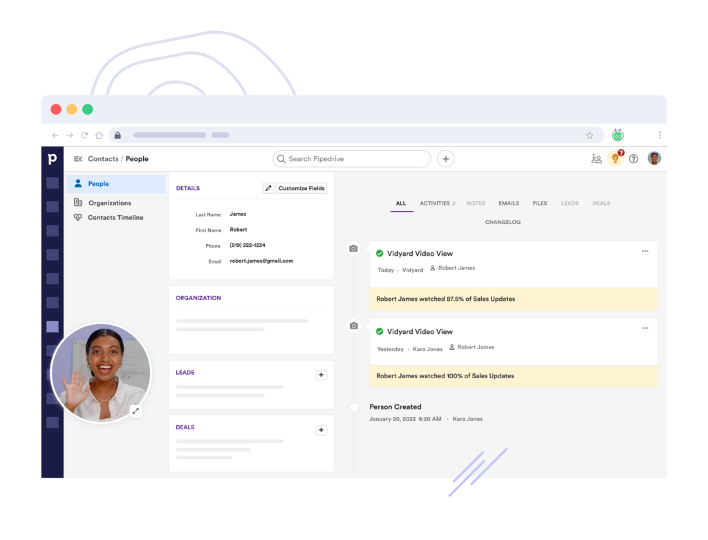 Pipedrive Integrations - Vidyard Video Integrations